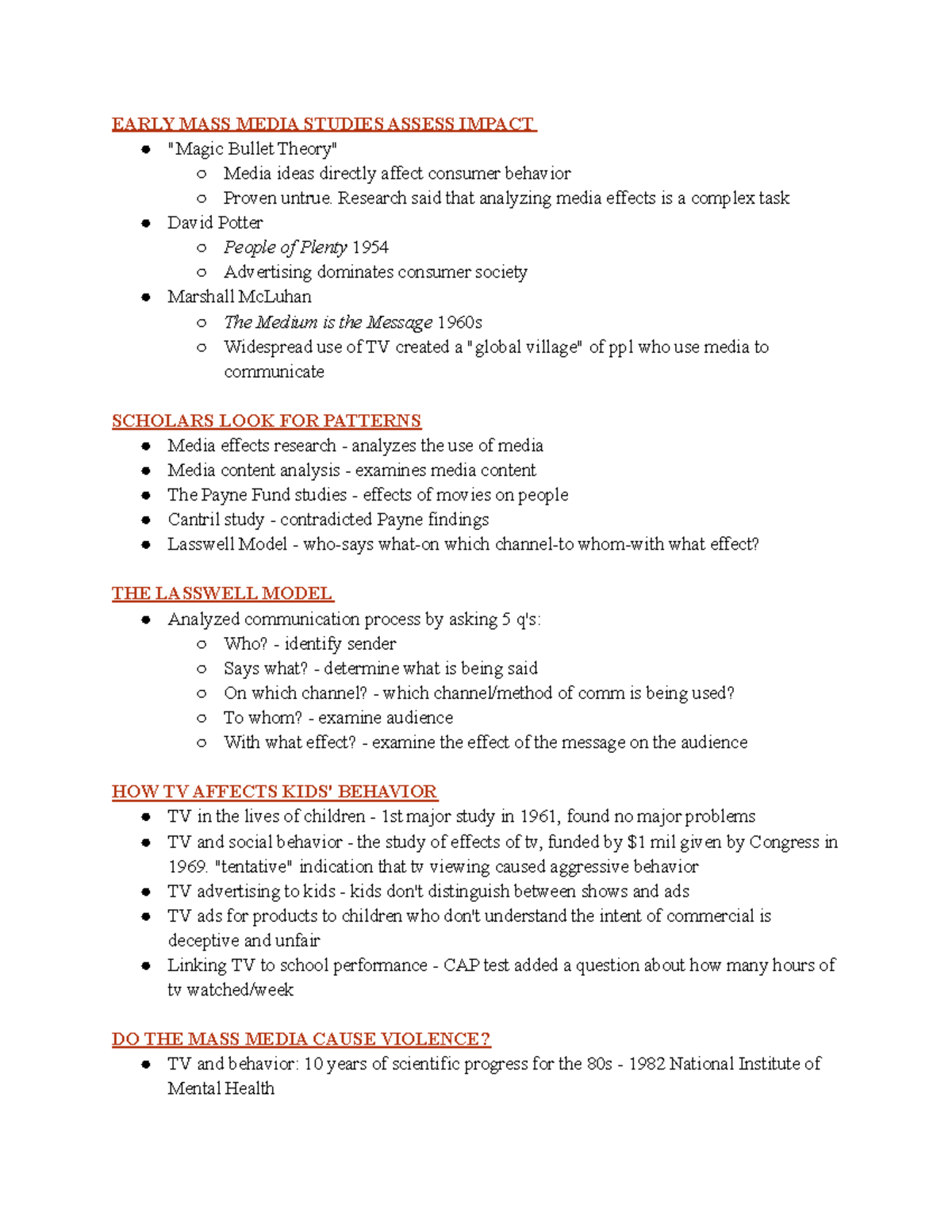 Mass Media #12 - EARLY MASS MEDIA STUDIES ASSESS IMPACT "Magic Bullet ...
