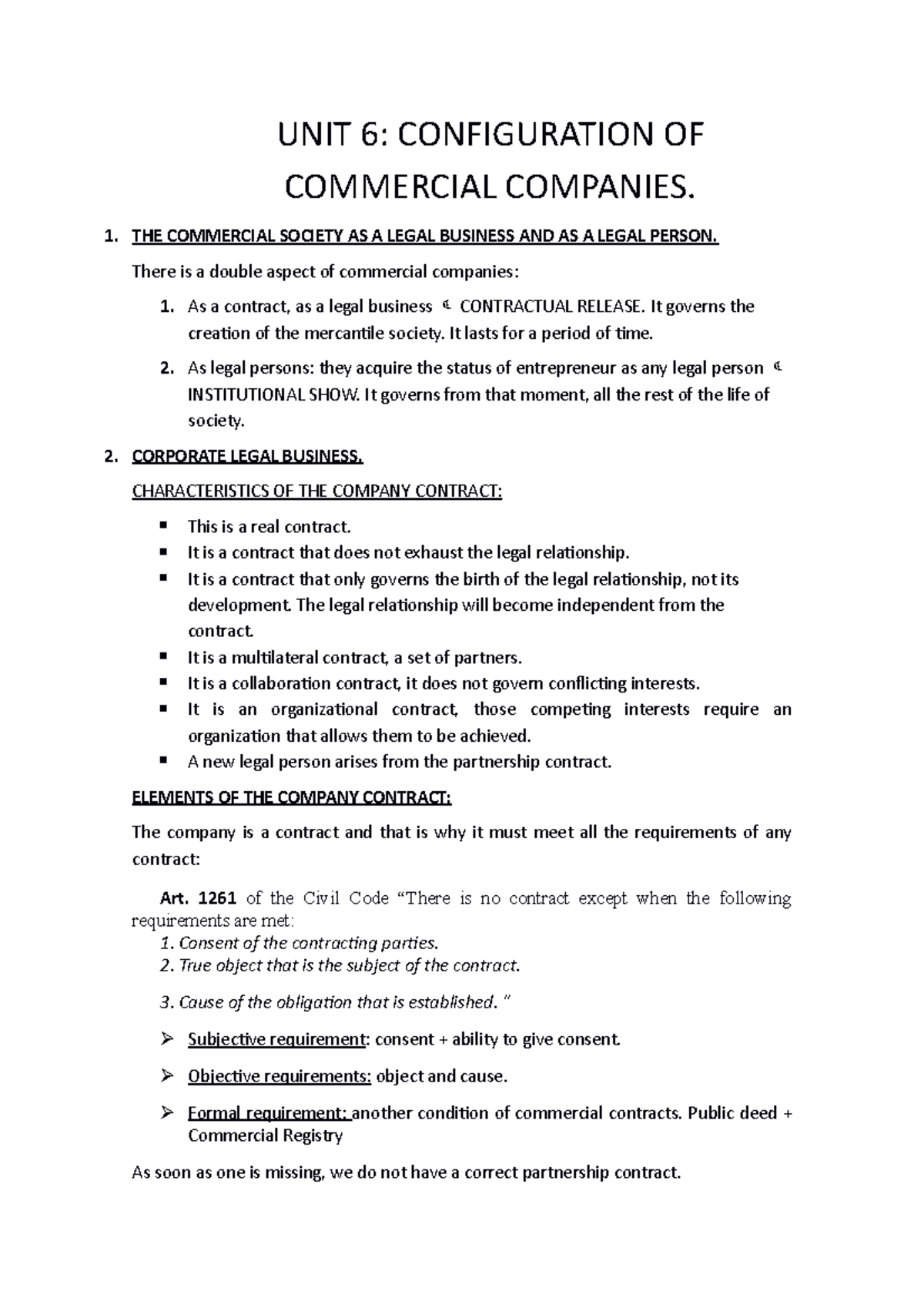 Unit 6 - Lecture notes 6 - UNIT 6: CONFIGURATION OF COMMERCIAL ...