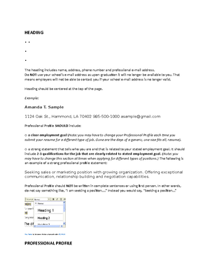 Cover letter sample - Cover Letter Instructions - Studocu