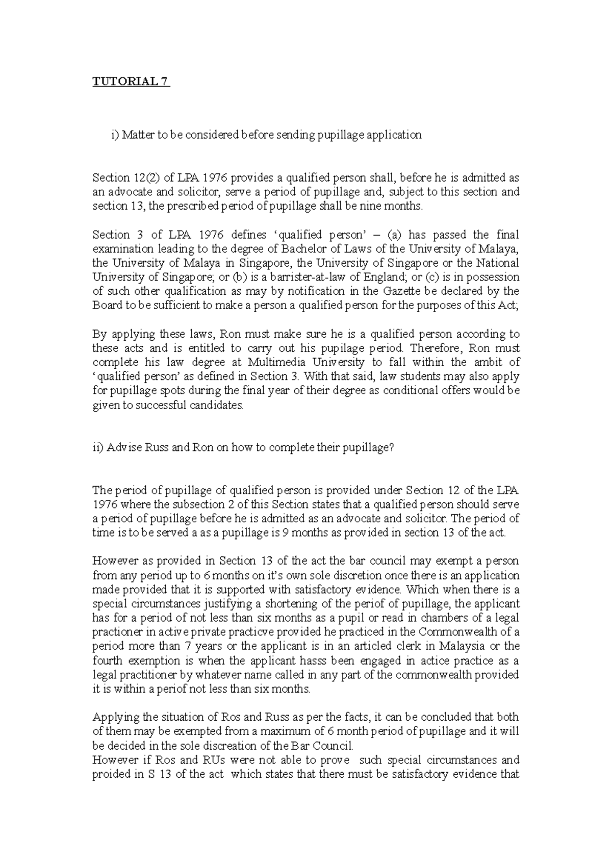 Tutorial 7 Professional Practice - MMU - Studocu