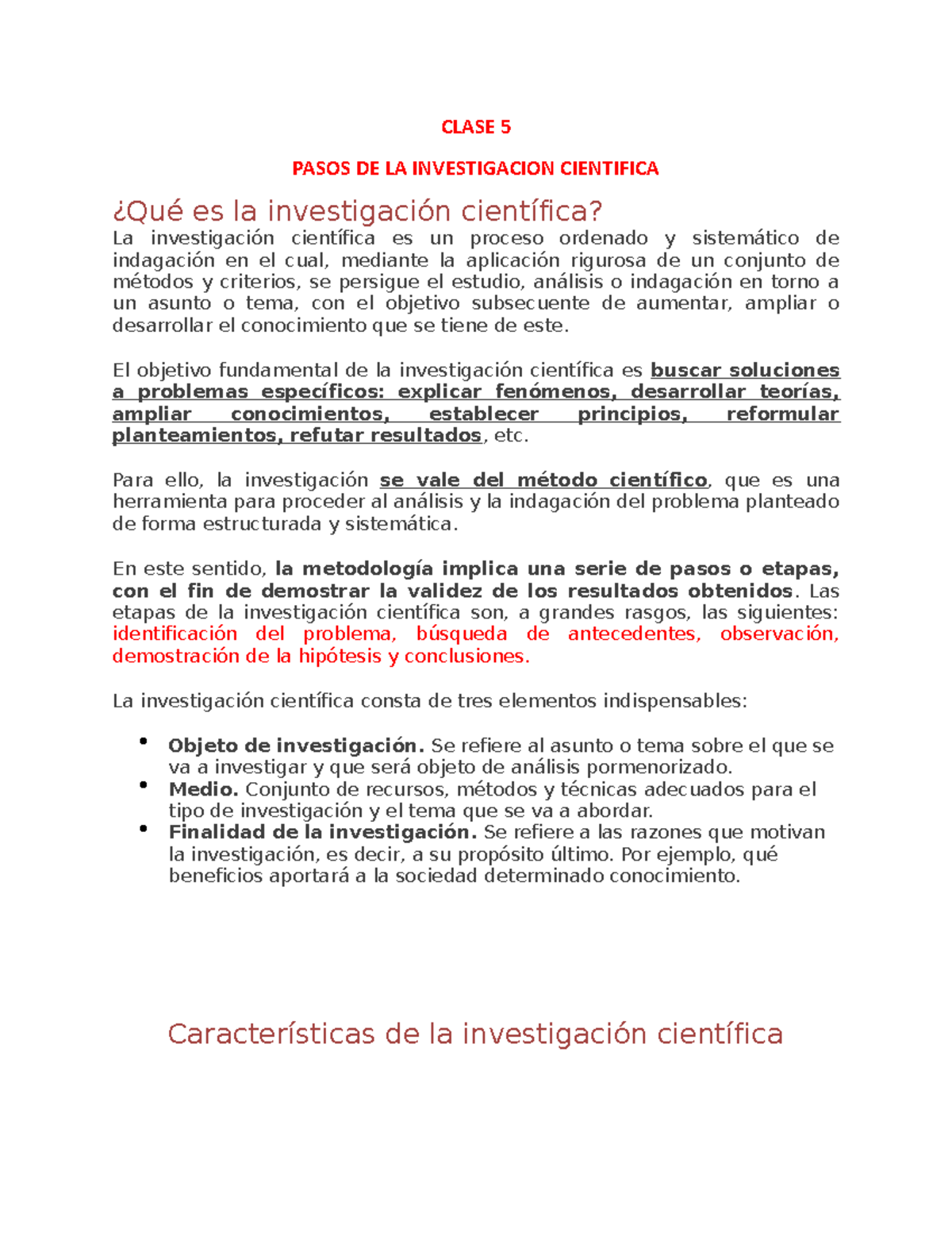 Clase 5 Pasos DE LA Investigacion Cientifica - CLASE 5 PASOS DE LA INVESTIGACION CIENTIFICA ¿Qué ...