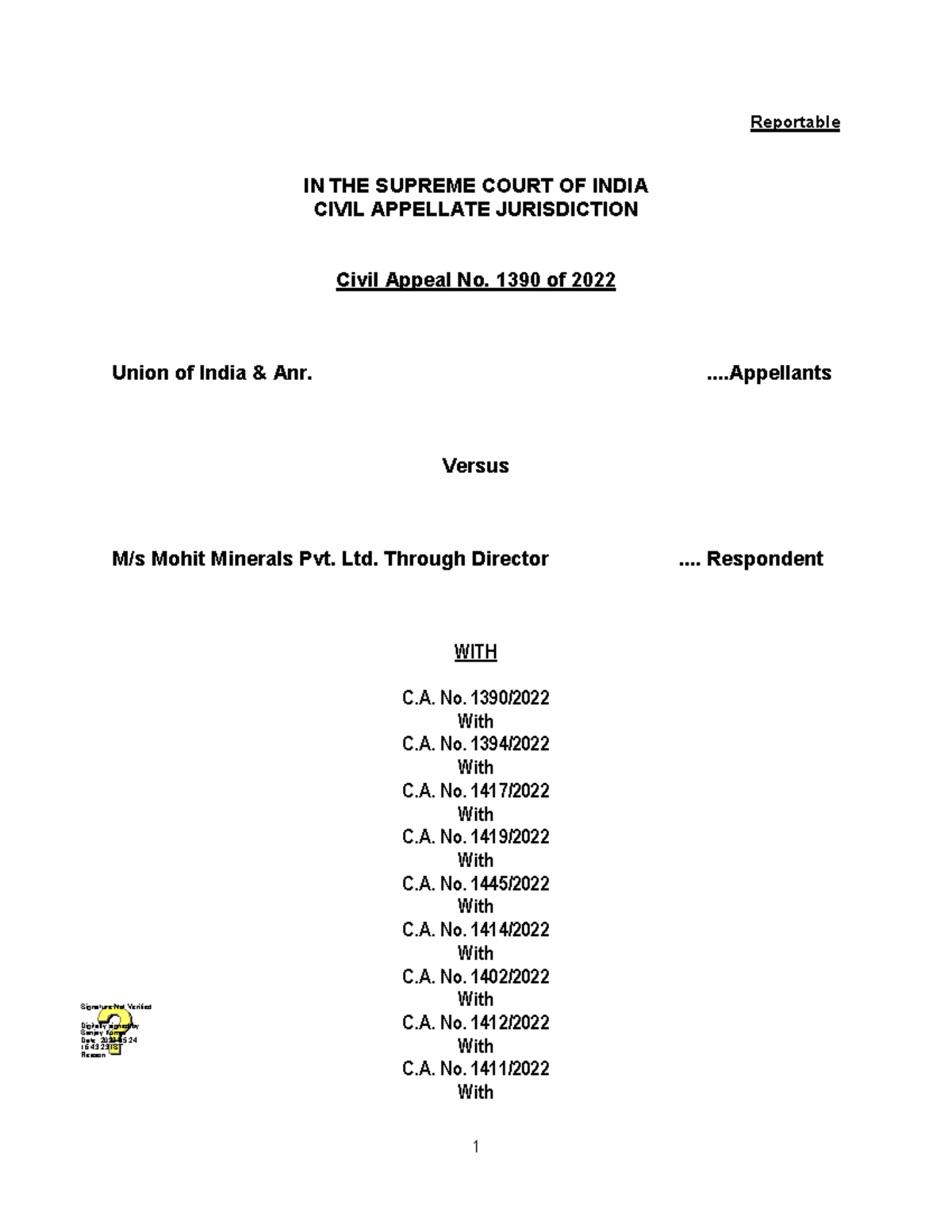 Mohit minerals v UOI - A case reading on Goods and Service Tax ...