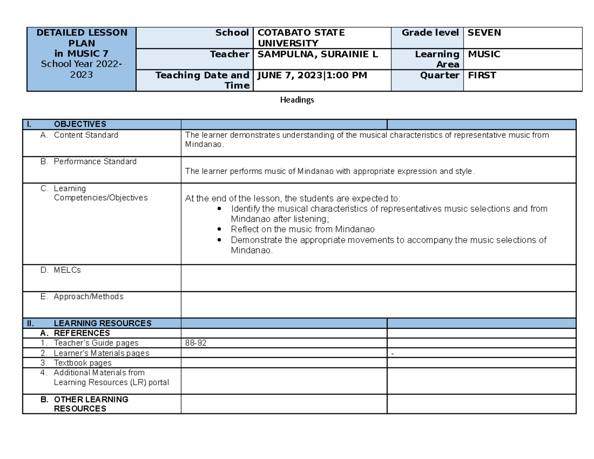 Inbound 7364715037669363310 - DETAILED LESSON PLAN in MUSIC 7 School ...