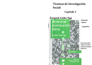 Ander egg tecnicas de investigacion social - Técnicas de investigación social Ezequiel Ander-Egg ...