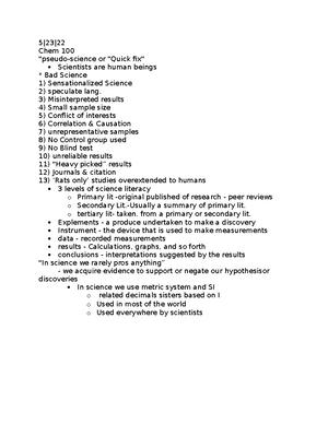 Chem 100 notes 2 - Chem 100 notes Measurements 1. Observe Iines 2 ...