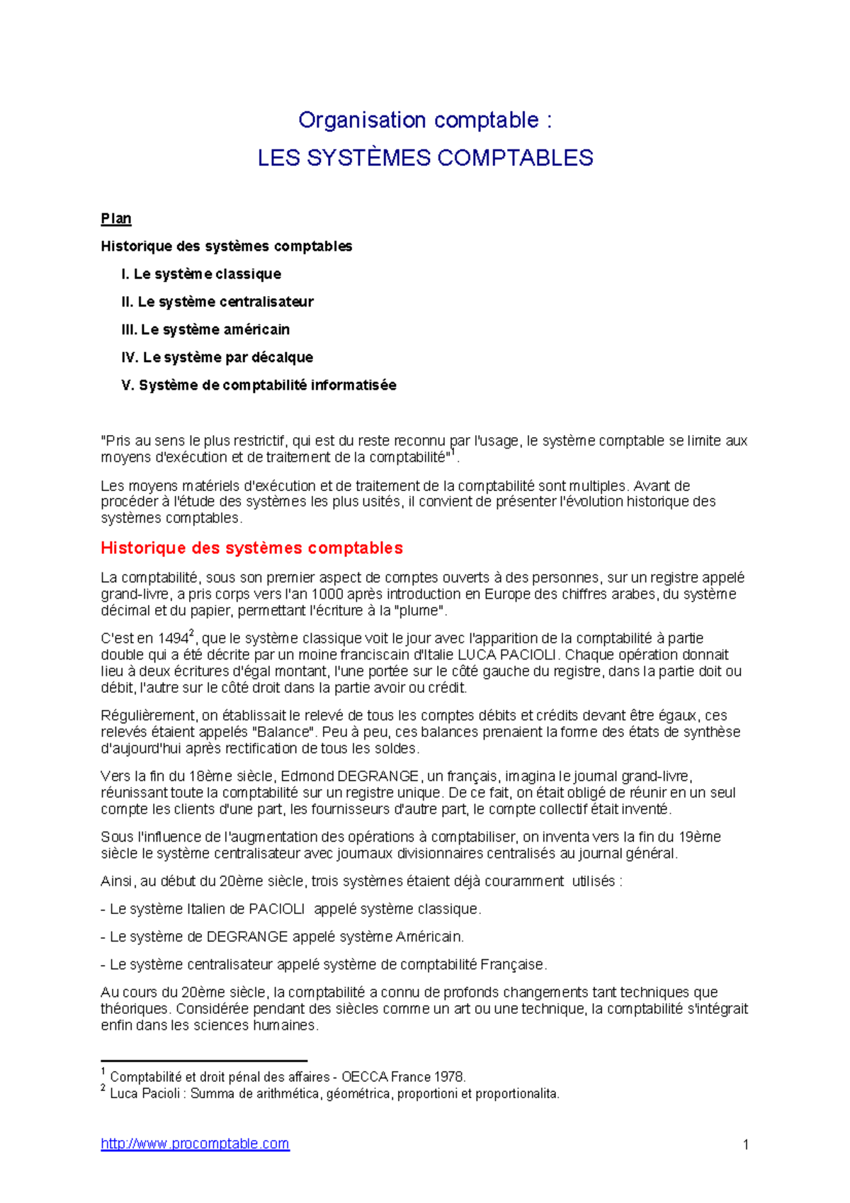 Systheme comptable - Organisation comptable : LES SYSTÈMES COMPTABLES ...