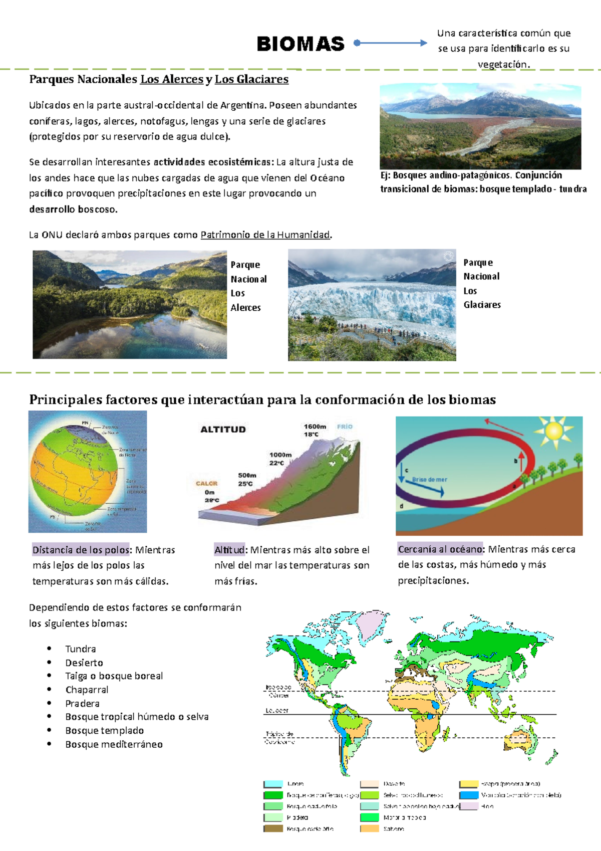 Biomas resumen - aderfbtgadertg - BIOMAS Parques Nacionales Los Alerces ...