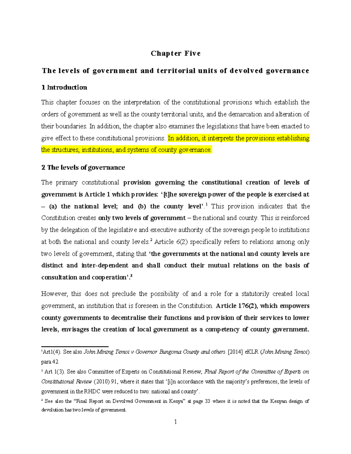 The levels of government and territorial units - In addition, the ...