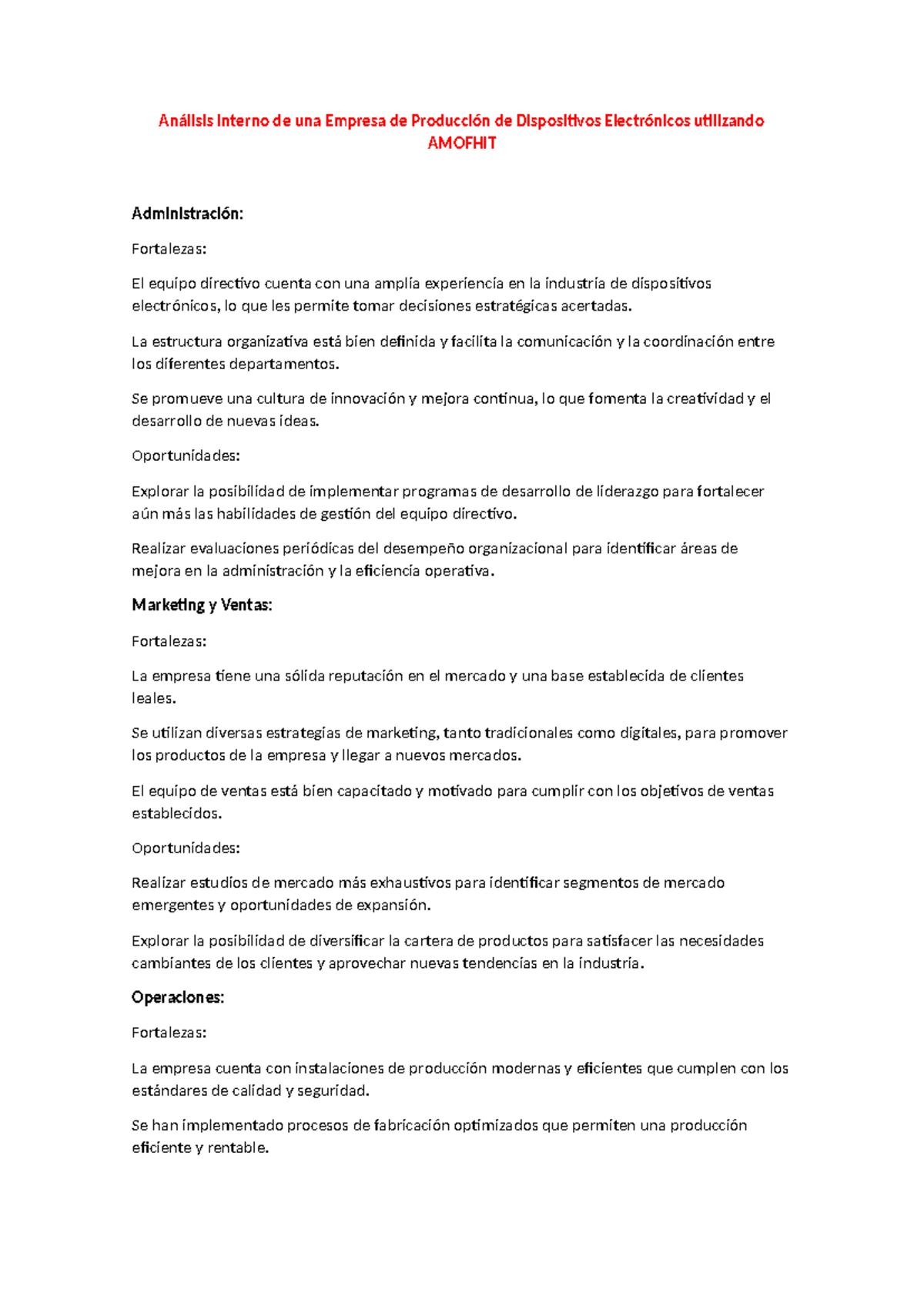 Análisis Amofhit Ixhipv - Análisis Interno de una Empresa de Producción ...