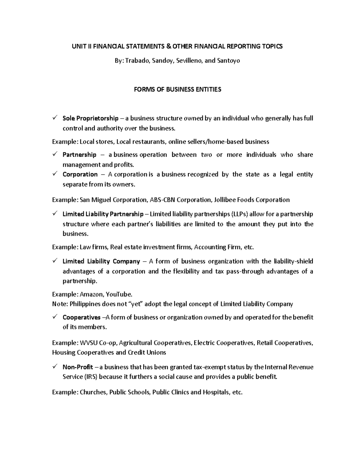 Group-2 UNIT-II-Financial-Statements-Other-Financial-Reporting-Topics ...