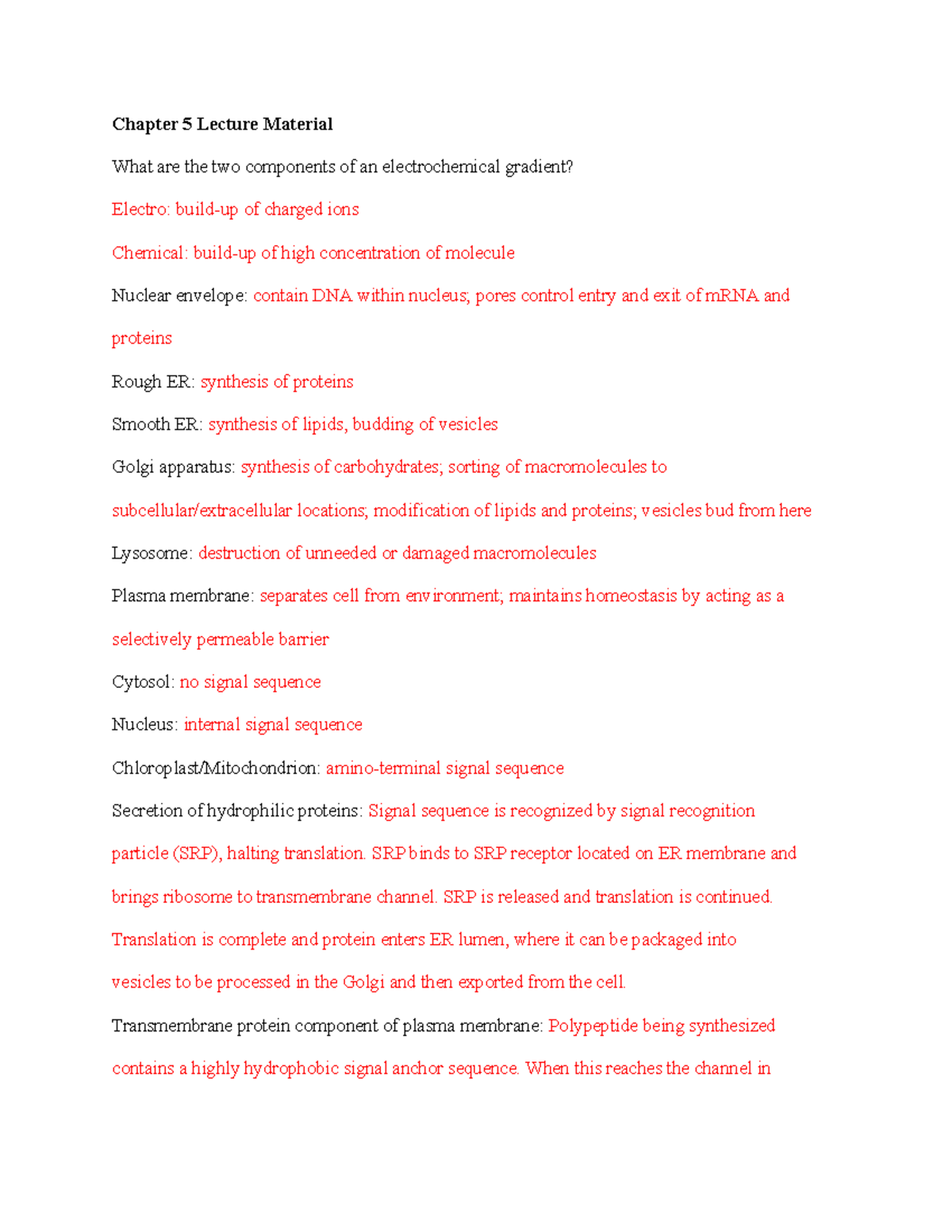Chapter 5 Lecture Material - Chapter 5 Lecture Material What are the ...