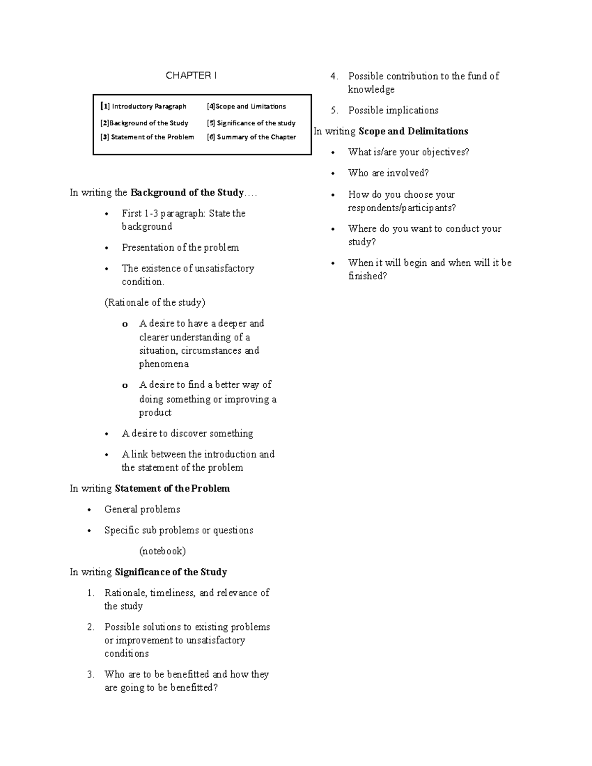 Research NOTES - Chapter 1 - CHAPTER I In writing the Background of the ...