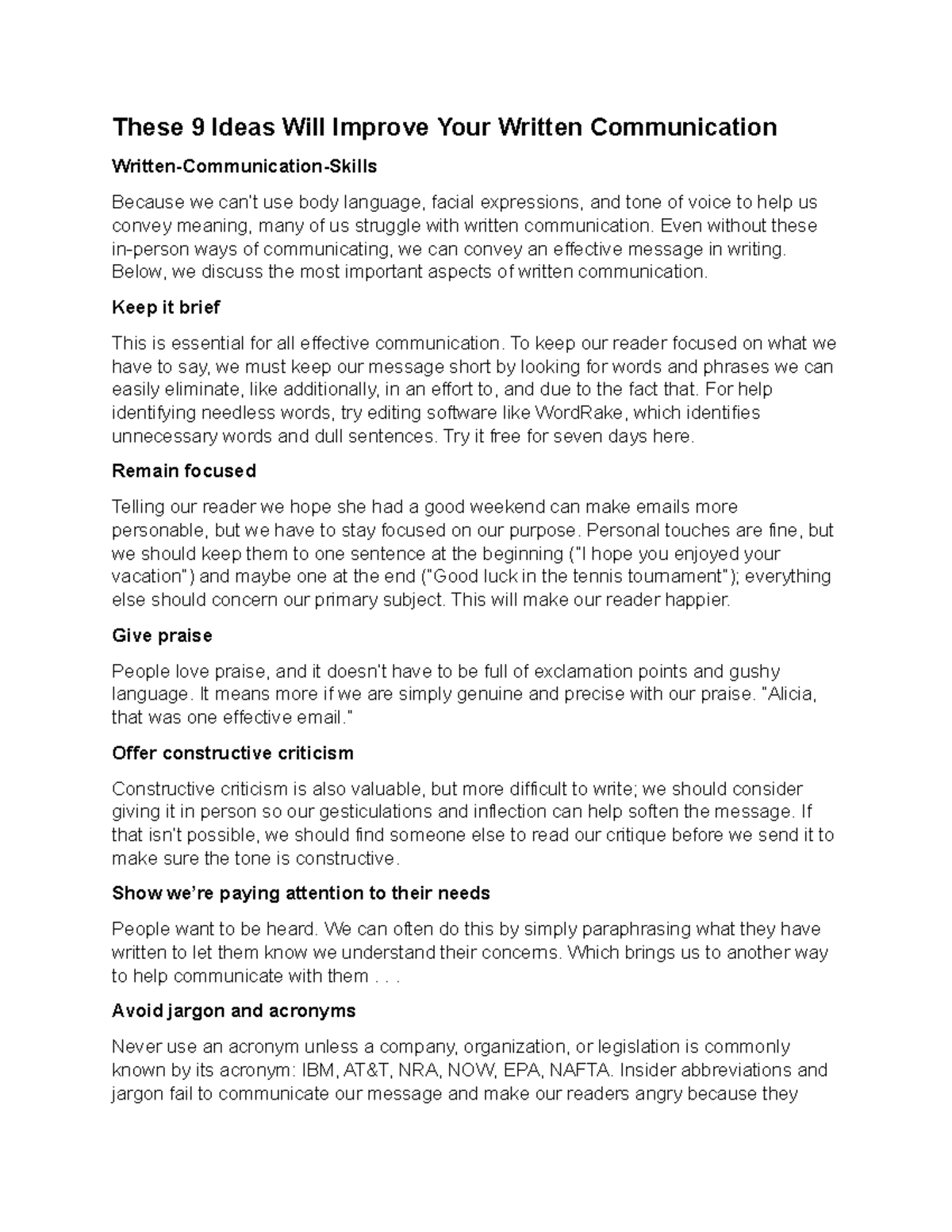 These 9 Ideas Will Improve Your Written Communication - These 9 Ideas ...