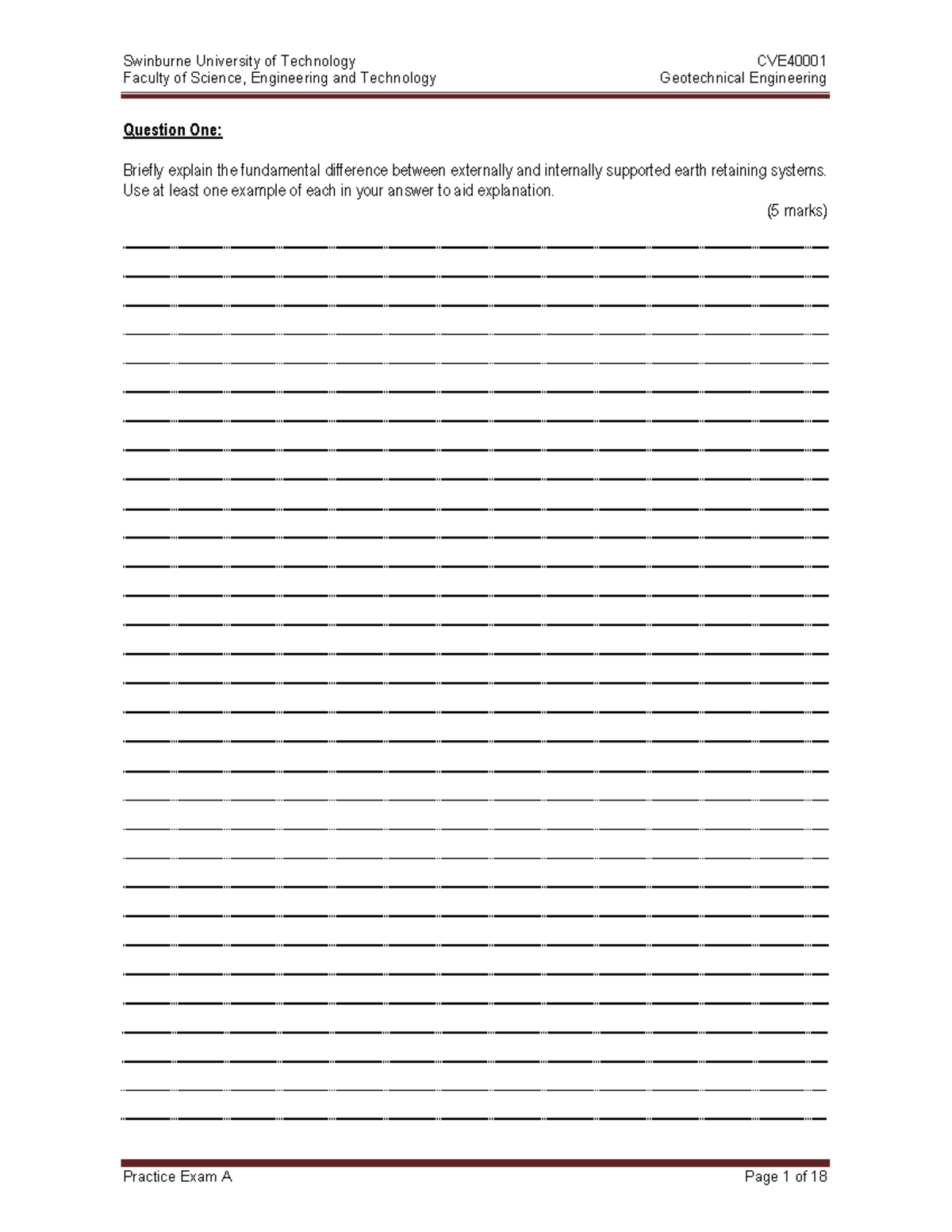 Samplepractice Exam 2019 Questions Warning Tt Undefined Function 32 Faculty Of Science