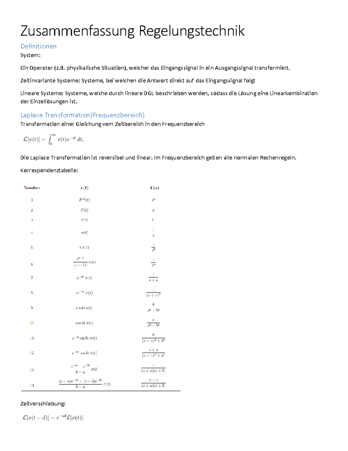 Zusammenfassung Regelungstechnik - Zusammenfassung Regelungstechnik Definitionen System: Ein ...