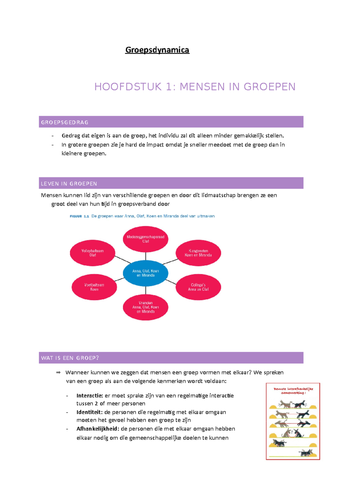 Groepsdynamica samenvatting volledig - Groepsdynamica HOOFDSTUK 1 ...