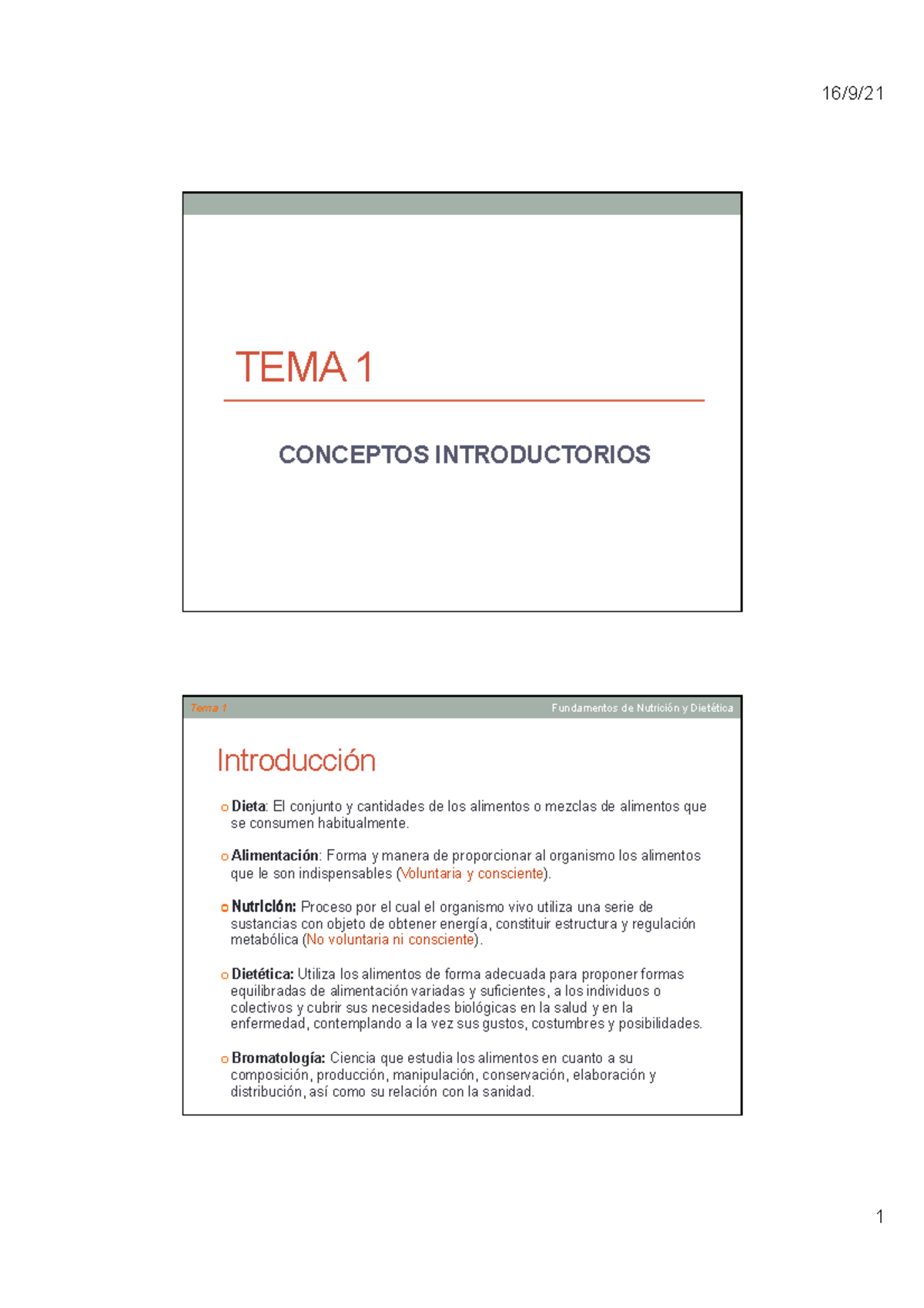 Tema 1 - Conceptos Introductorios para la asignatura - CONCEPTOS INTRODUCTORIOS TEMA 1 ...