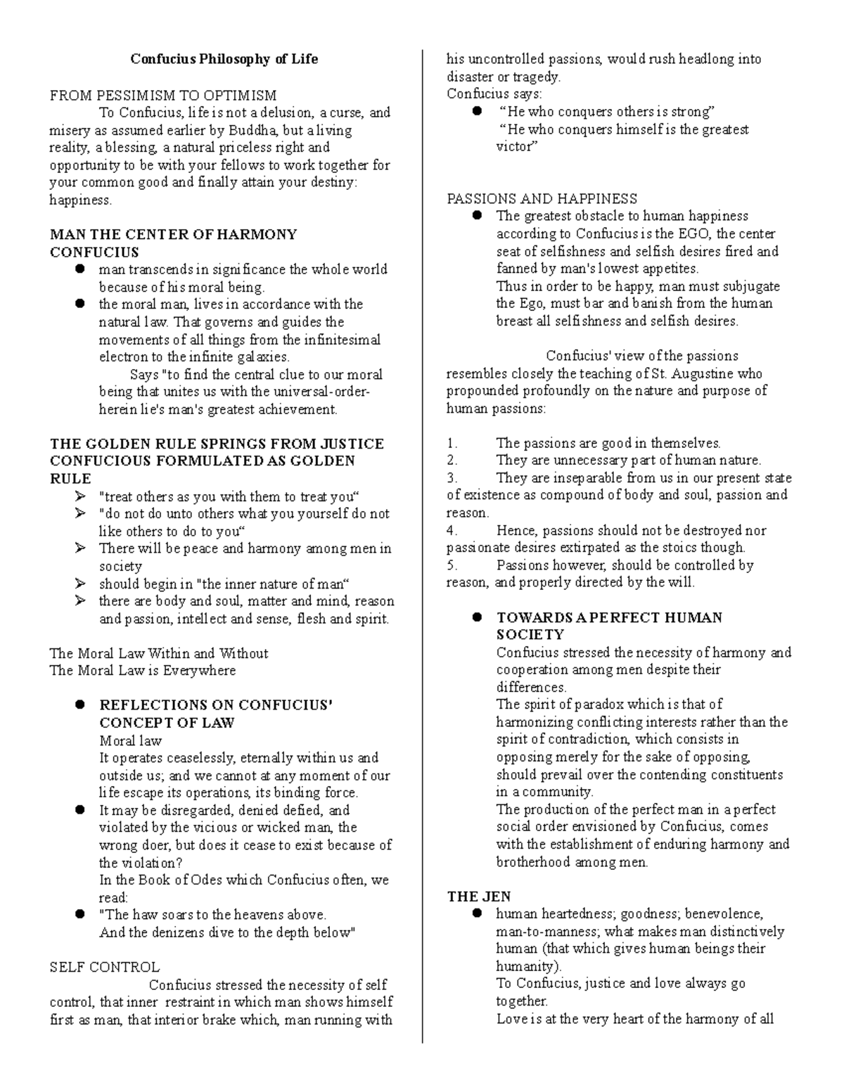Confucius Philosophy of Life - MAN THE CENTER OF HARMONY CONFUCIUS man ...