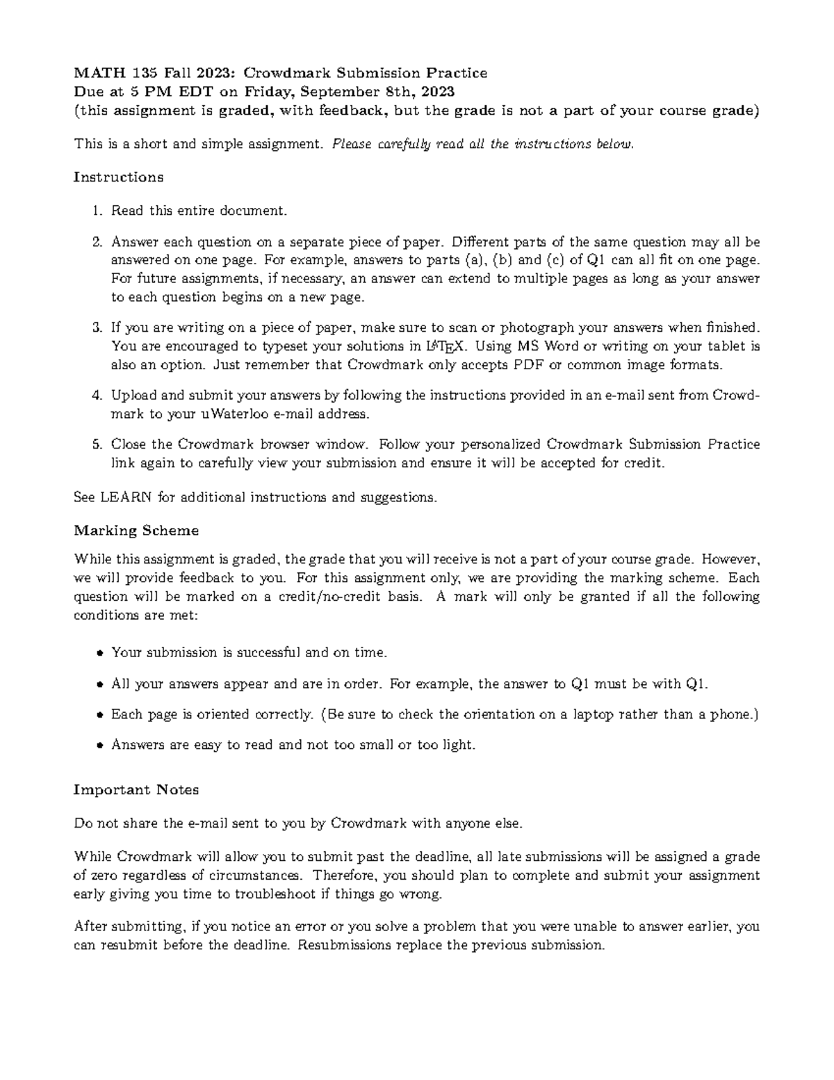 Crowdmark-submission-practice - MATH 135 Fall 2023: Crowdmark ...