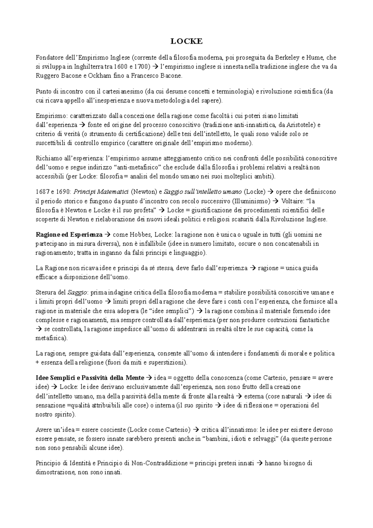 John Locke - LOCKE Fondatore dell’Empirismo Inglese (corrente della ...