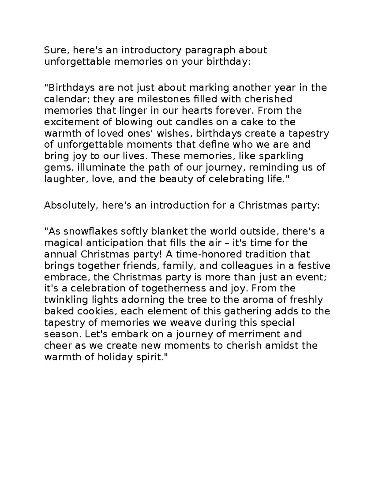 Unforgettable experience - Sure, here's an introductory paragraph about ...