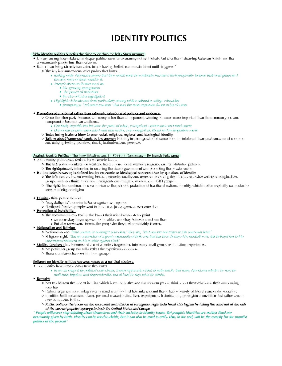 Identity Politics - IDENTITY POLITICS Why identity politics benefits ...