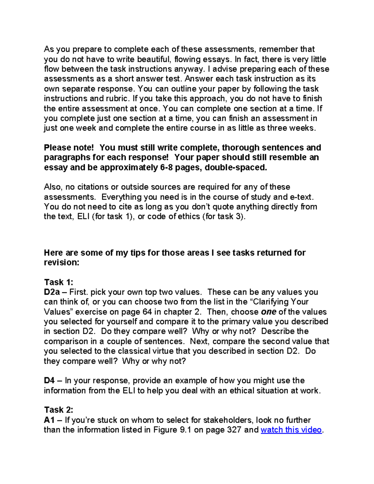 C206 TASK 1 - As you prepare to complete each of these assessments ...