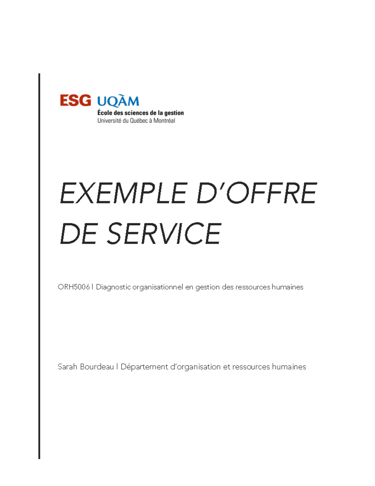 04 Loffre de services et la gestion de projet exemple d ODS - EXEMPLE D ...