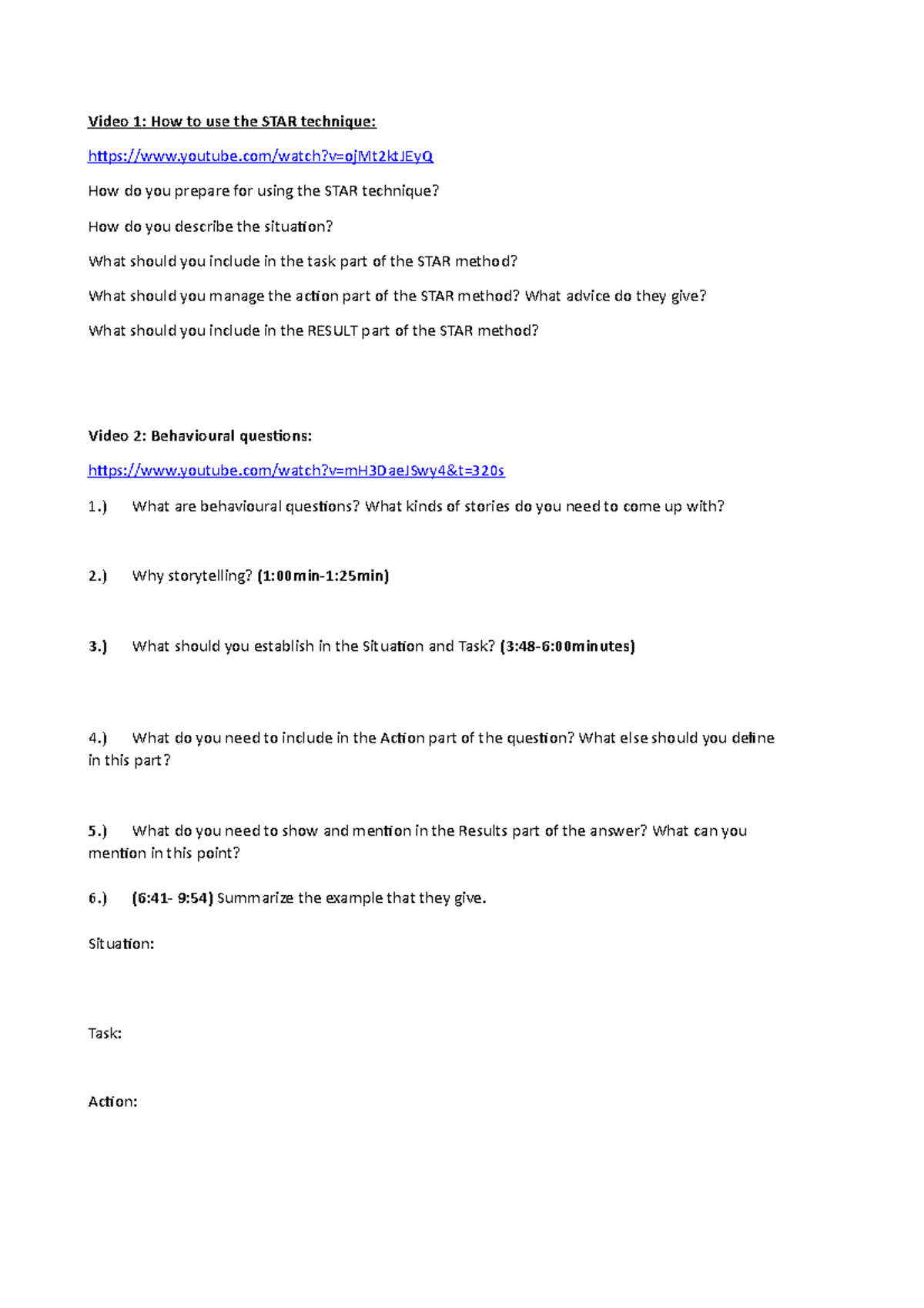 How to use STAR technique - Video 1: How to use the STAR technique ...