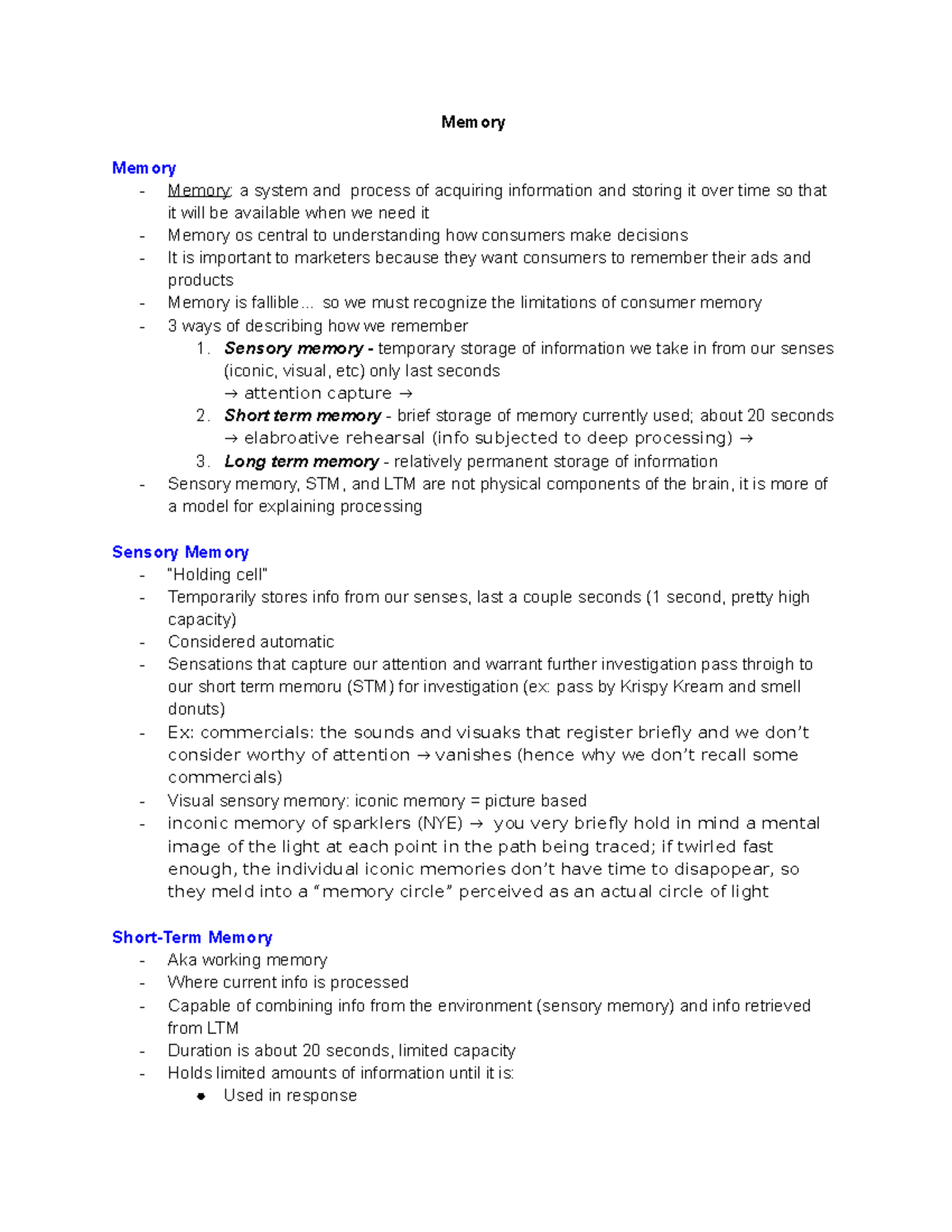 5- Memory - Memory Memory - Memory: a system and process of acquiring ...