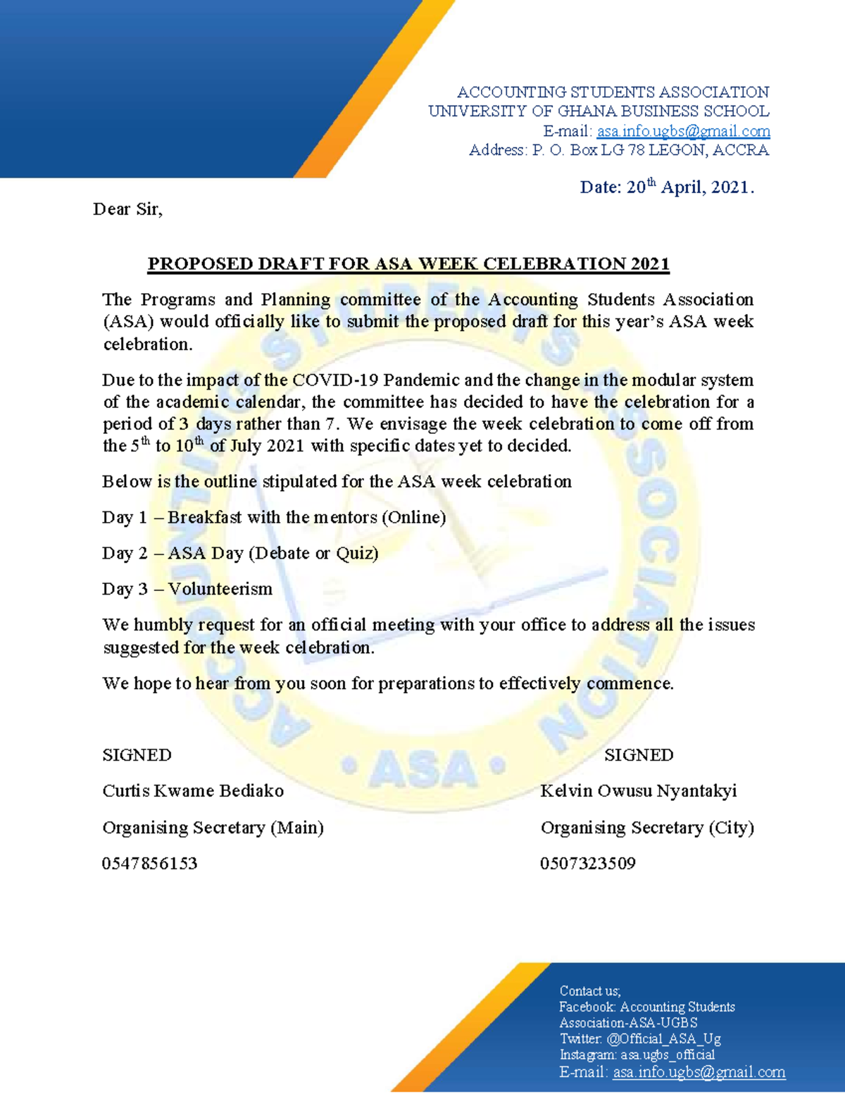 ASA Week Celebration 2021 - ACCOUNTING STUDENTS ASSOCIATION UNIVERSITY ...