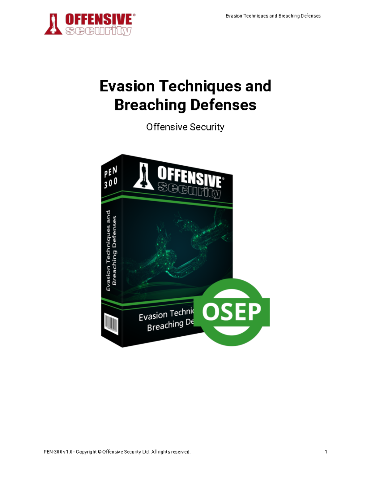 PEN300-Syllabus - Cheat - Evasion Techniques and Breaching Defenses Offensive Security Copyright ...