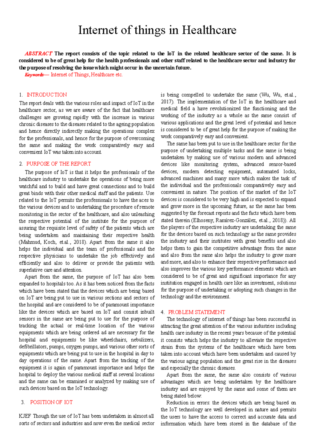 ITC560 - Assessment 3 - Research Report - Milestone 2 - Internet of ...