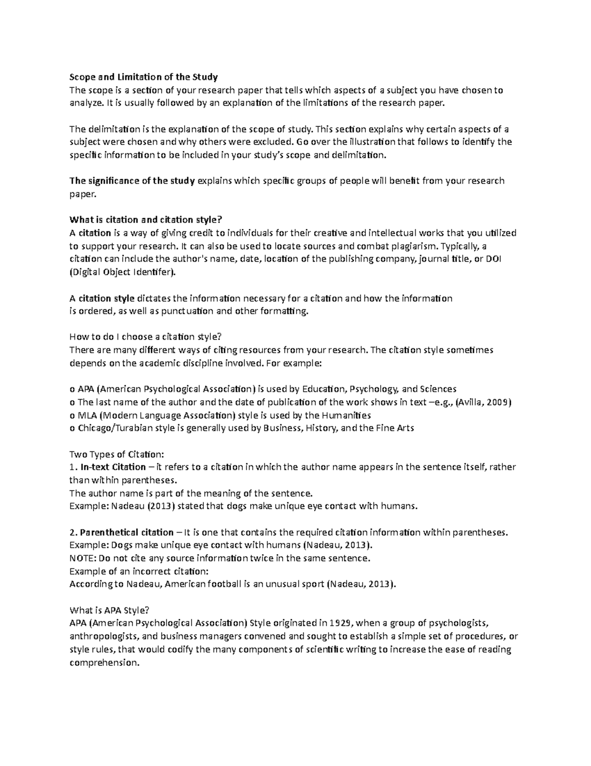 Reviewing Rules on Citing References - Scope and Limitation of the ...