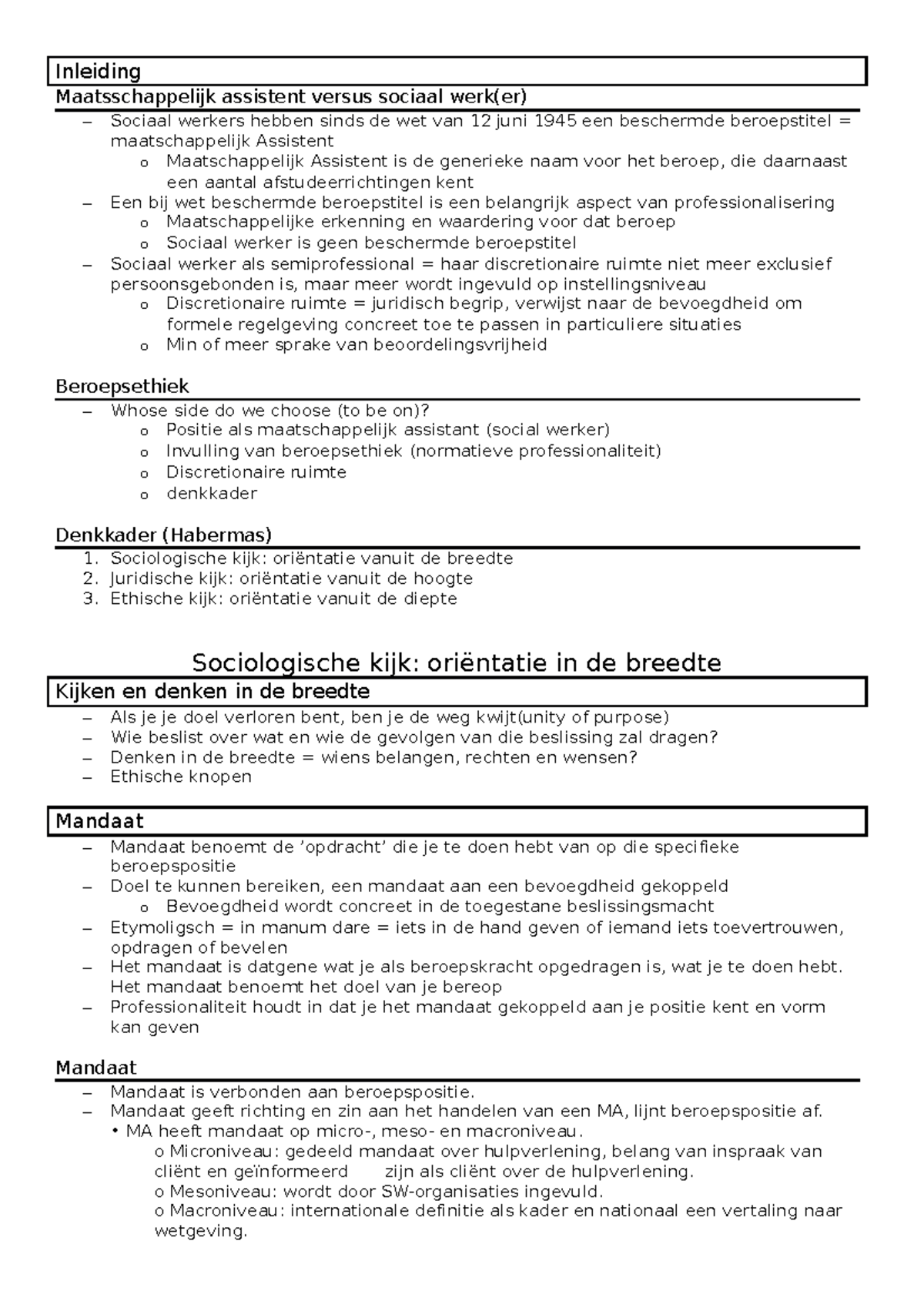 Inleiding - Inleiding Maatsschappelijk assistent versus sociaal werk(er ...