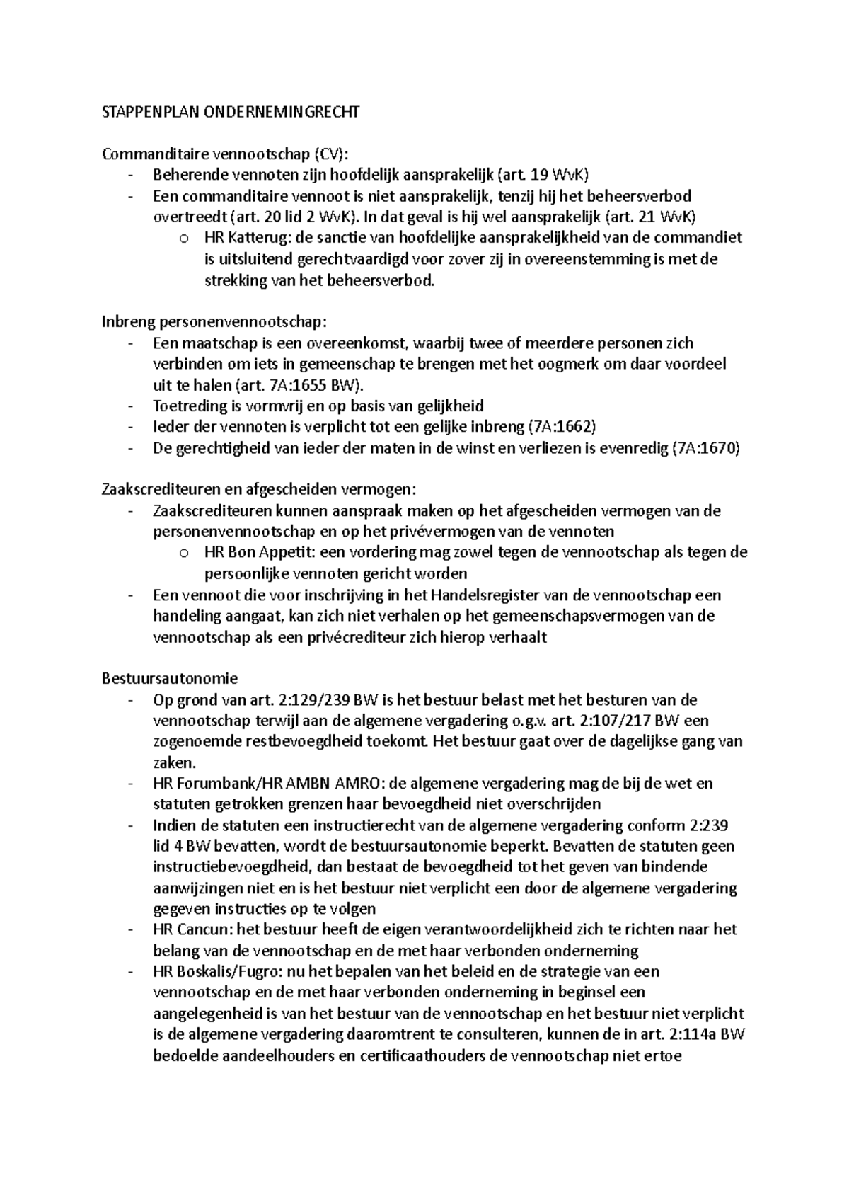 Stappenplan Ondernemingrecht - STAPPENPLAN ONDERNEMINGRECHT ...