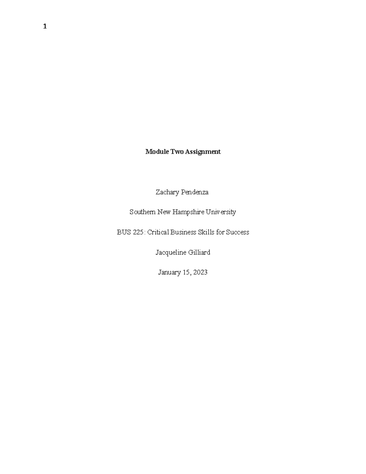 BUS225 Module Two Assignment - Module Two Assignment Zachary Pendenza ...