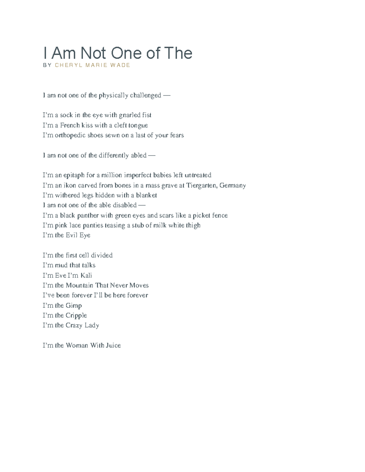 Marginalized Poem I am not one of the -converted ba English language ...