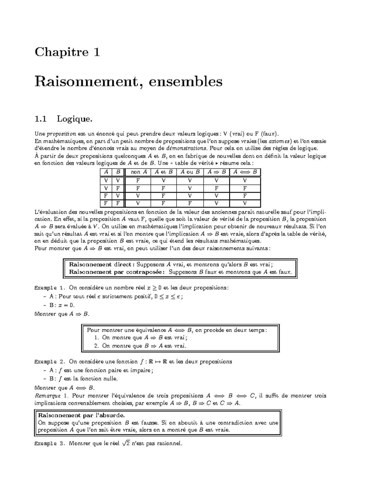 Raisonnement-ensembles - Chapitre 1 Raisonnement, ensembles 1 Logique ...