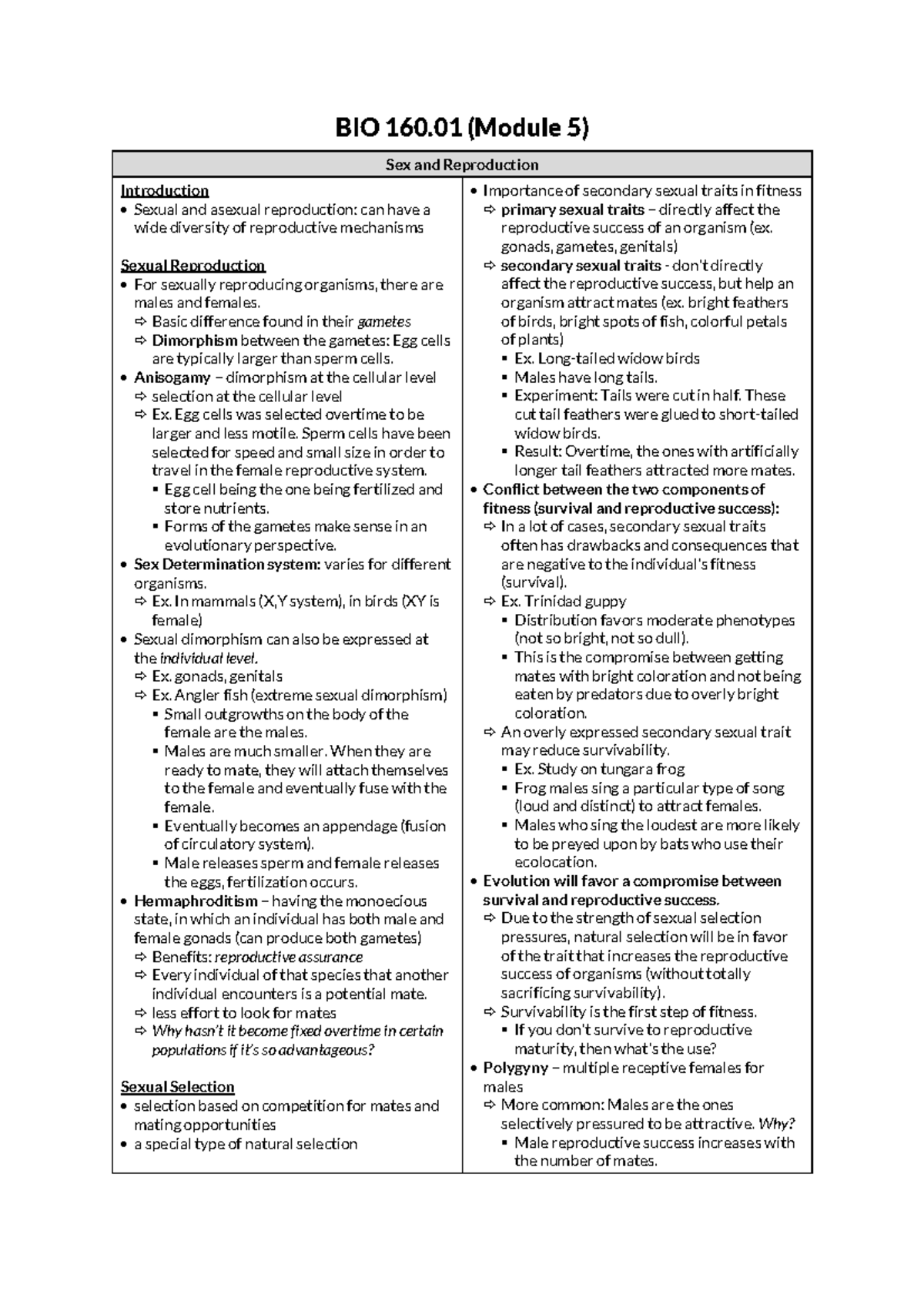 BIO 160.01 - Module 05 - BIO 160 (Module 5) Sex and Reproduction Introduction Sexual and asexual ...