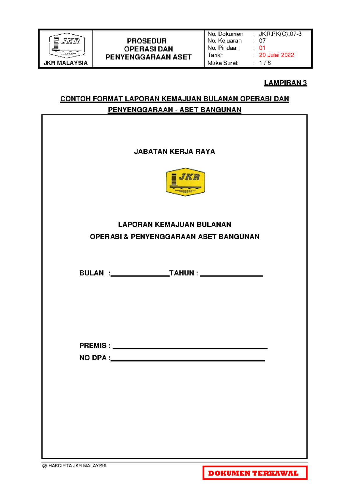 JKR.PK(O).07-3 K7P1 - jkr form - @ HAKCIPTA JKR MALAYSIA JKR MALAYSIA ...