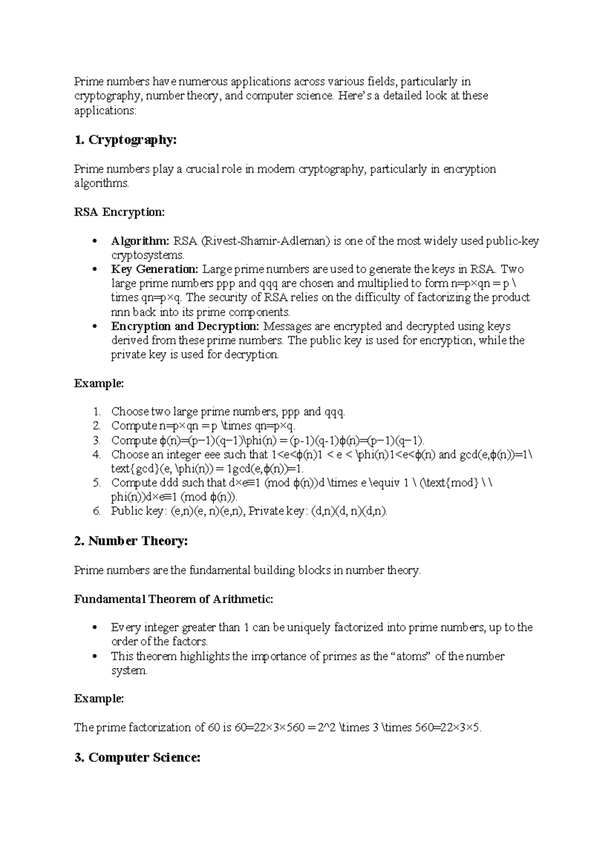 Applications of Prime Numbers - Prime numbers have numerous ...