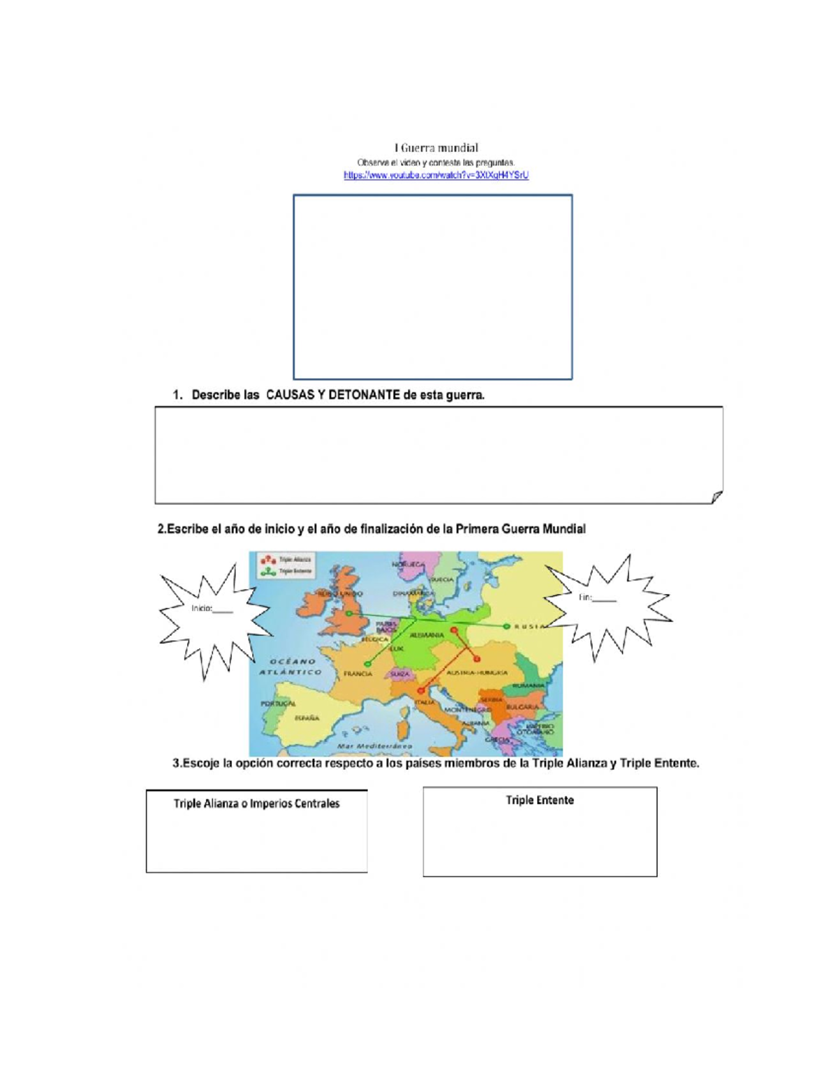Ejercicios DE LA Primera Guerra Mundial - Historia - Studocu