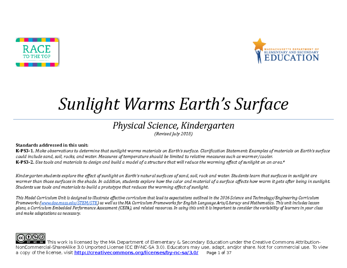 Stegk-sunlight-warms - Sunlight Warms Earth’s Surface Physical Science ...