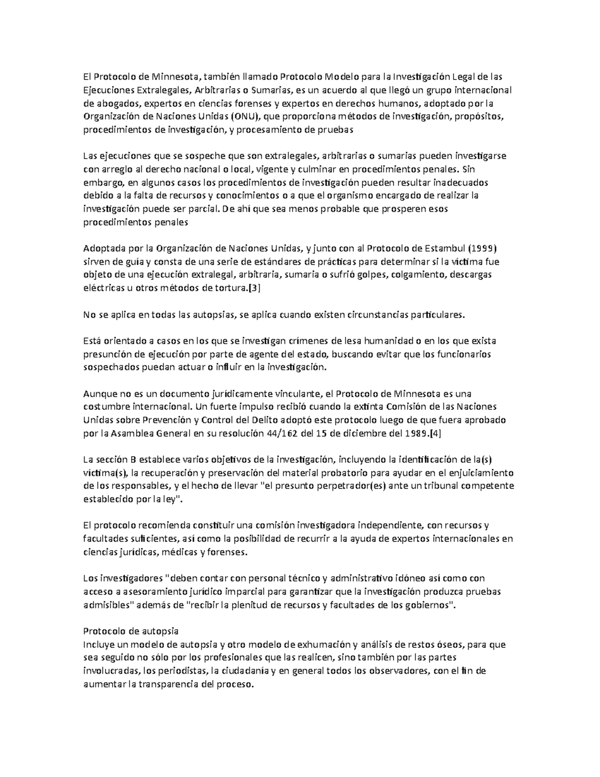 Protocolo de Minnesota el Resumen numero 3 unsa - Marketing - UNSa ...