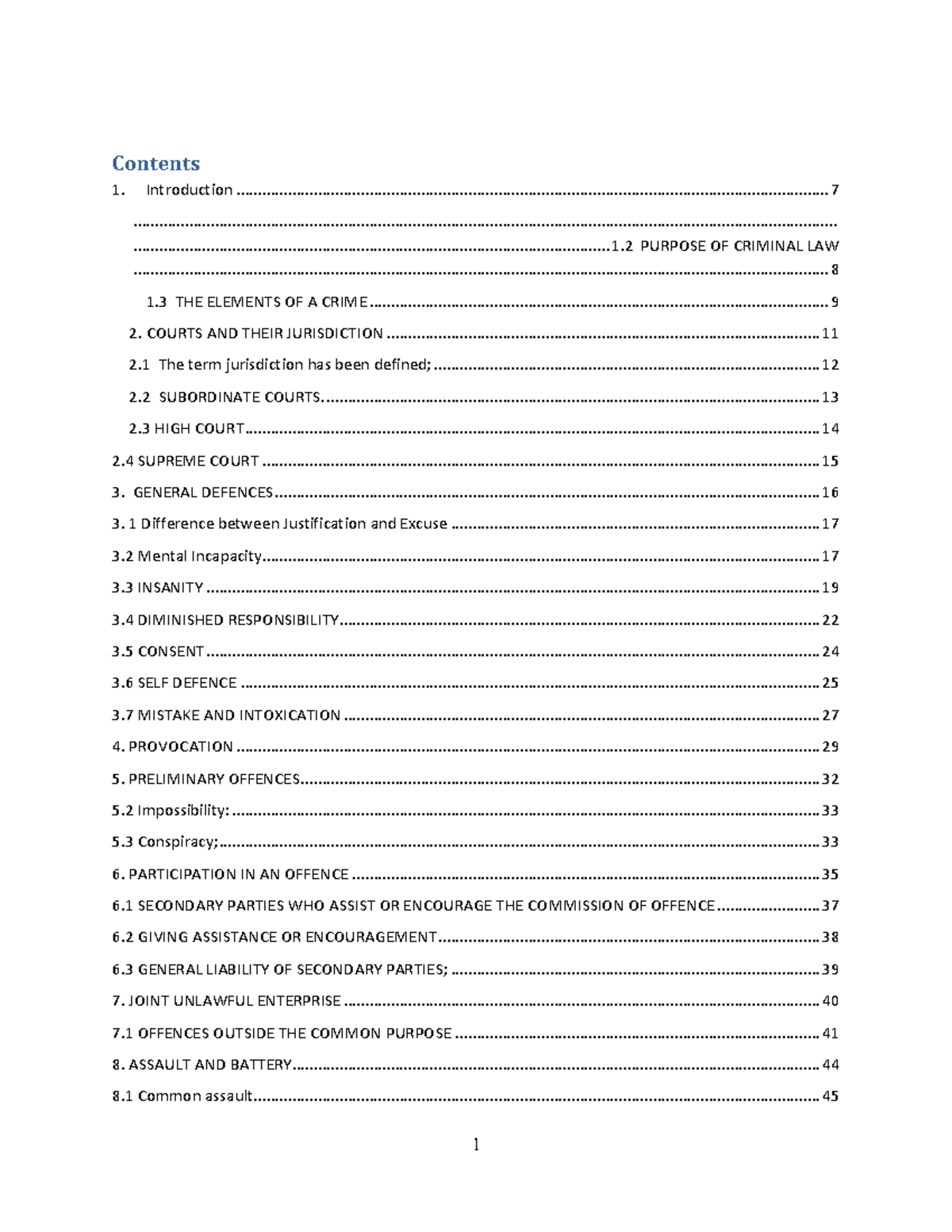 Criminal LAW Module-1 - Contents - Studocu