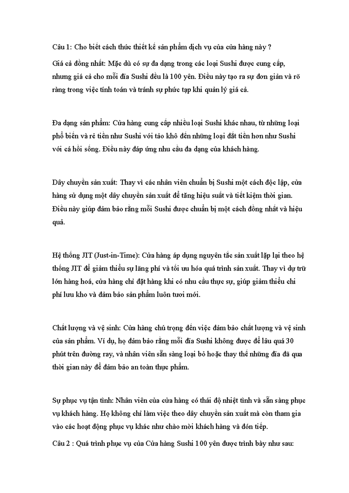 Tham khảo - Hdfh - Câu 1: Cho biết cách thức thiết kế sản phẩm dịch vụ ...