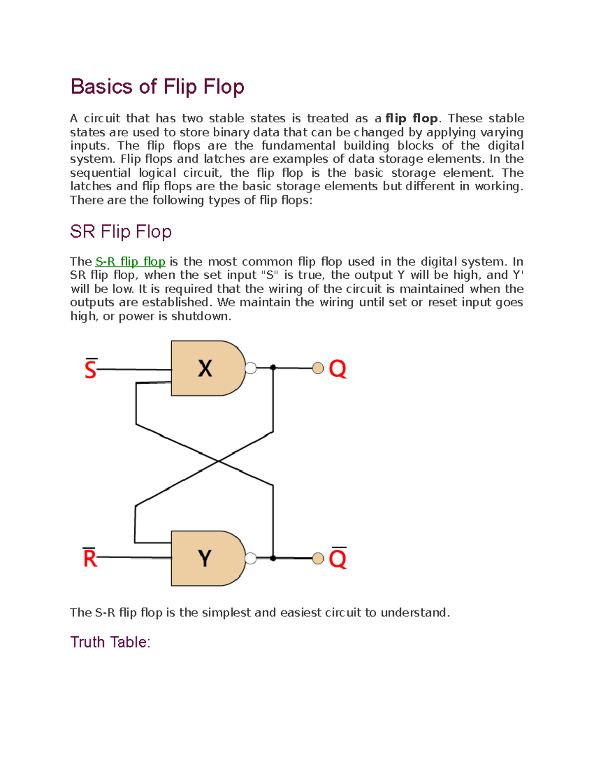 Basics of Flip Flop - Thanks - Basics of Flip Flop A circuit that has ...