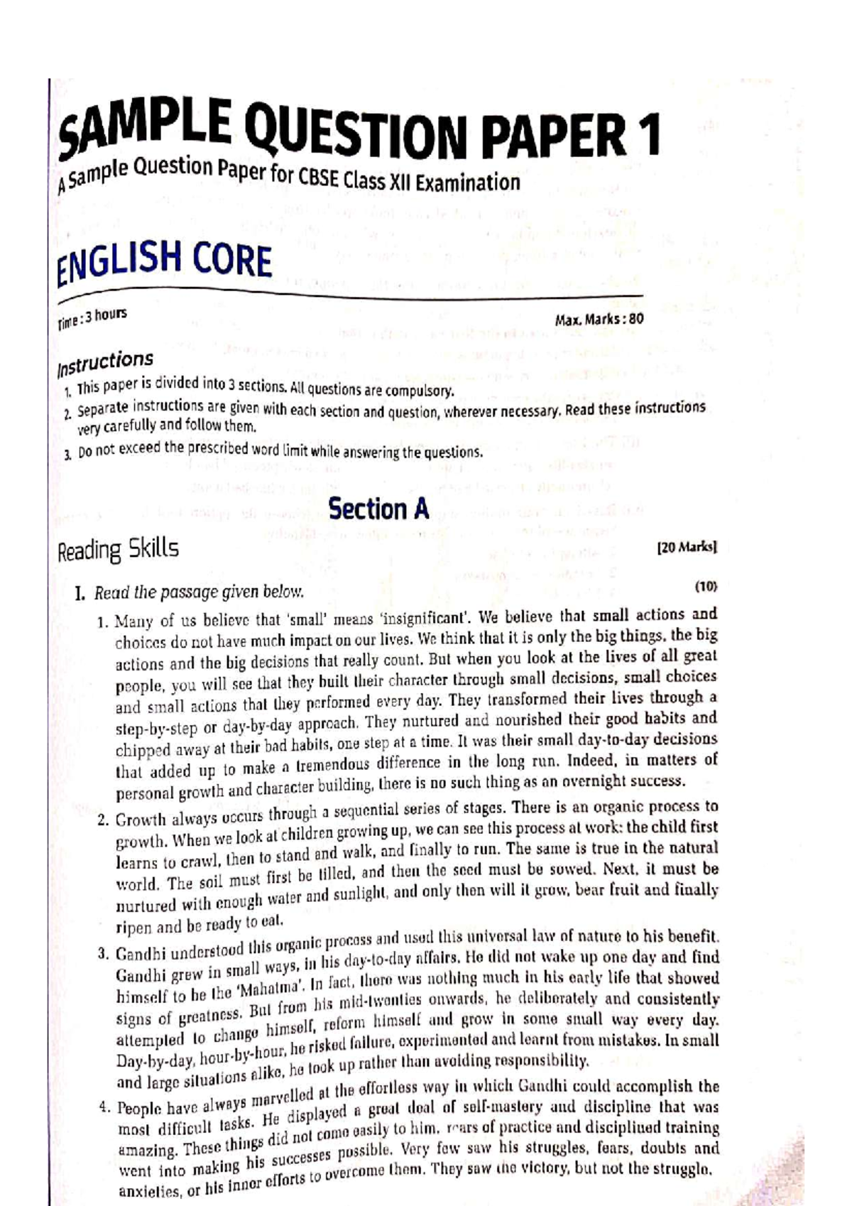 Sample Question Paper - 1 - B.tech CSE - Studocu