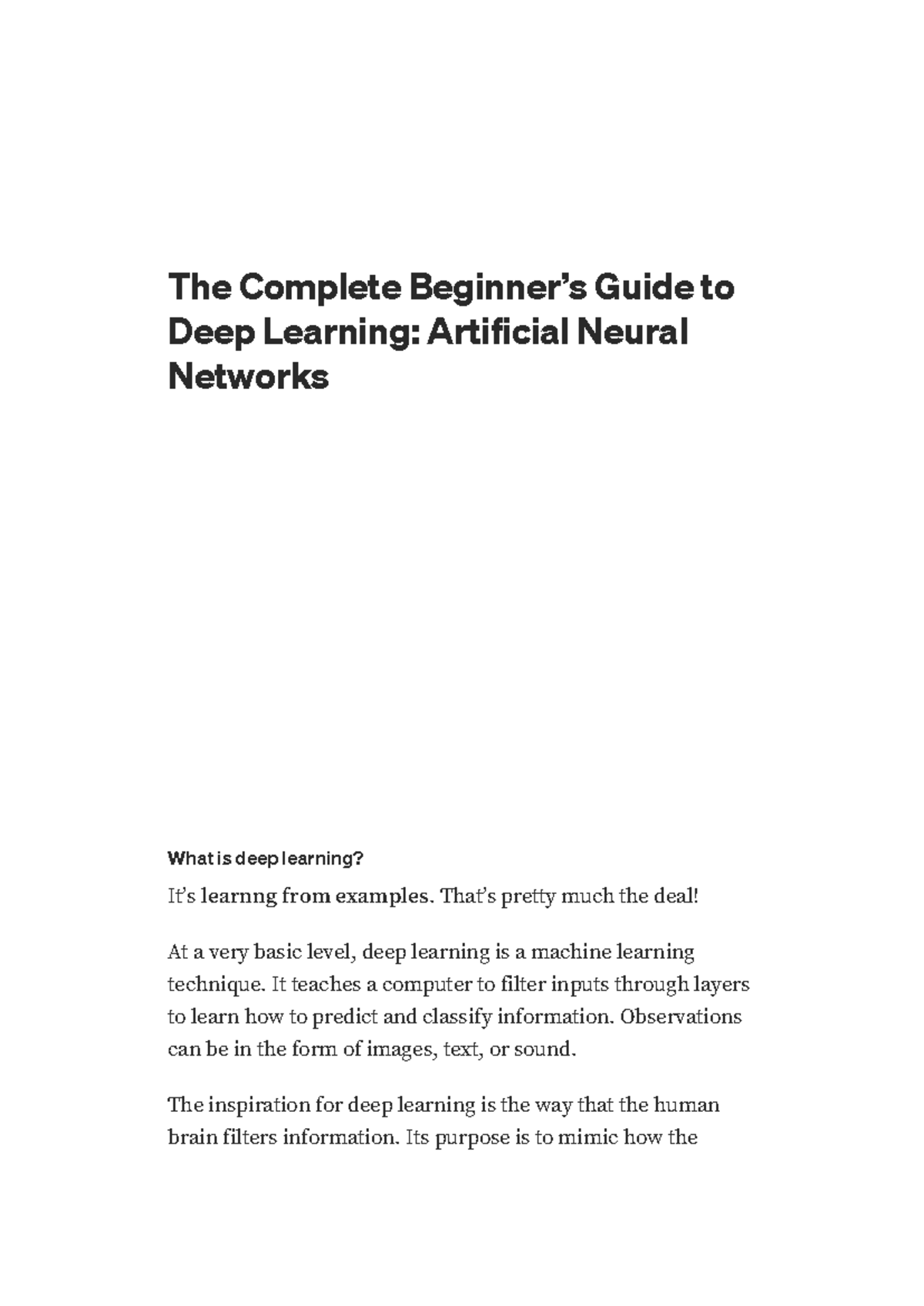 Basic OF DEEP Learning-UNIT 1 - Sign up The Complete Beginner’s Guide ...